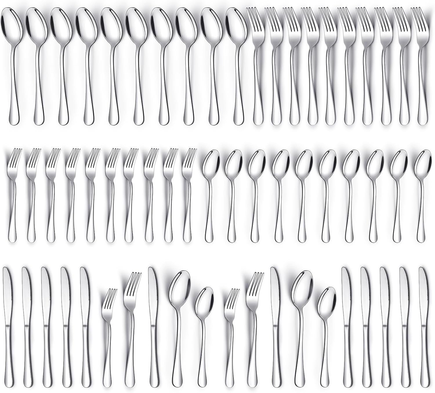 Amazon.com | 60 Piece Silverware Set for 12, Stainless Steel Flatware ...