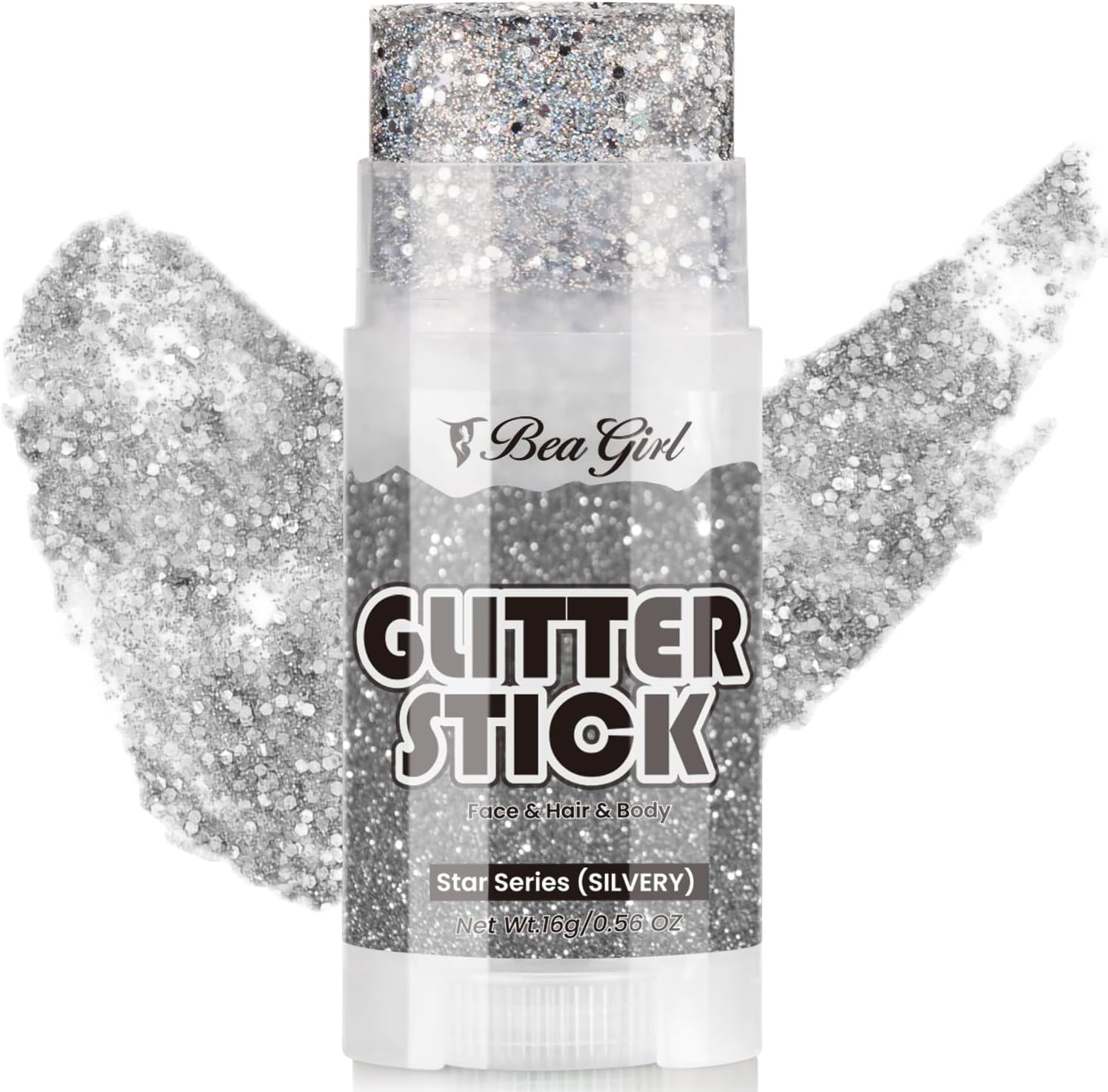 Amazon.com : Beagirl Silver Body Glitter Stick for Women,Chunky Glitter ...