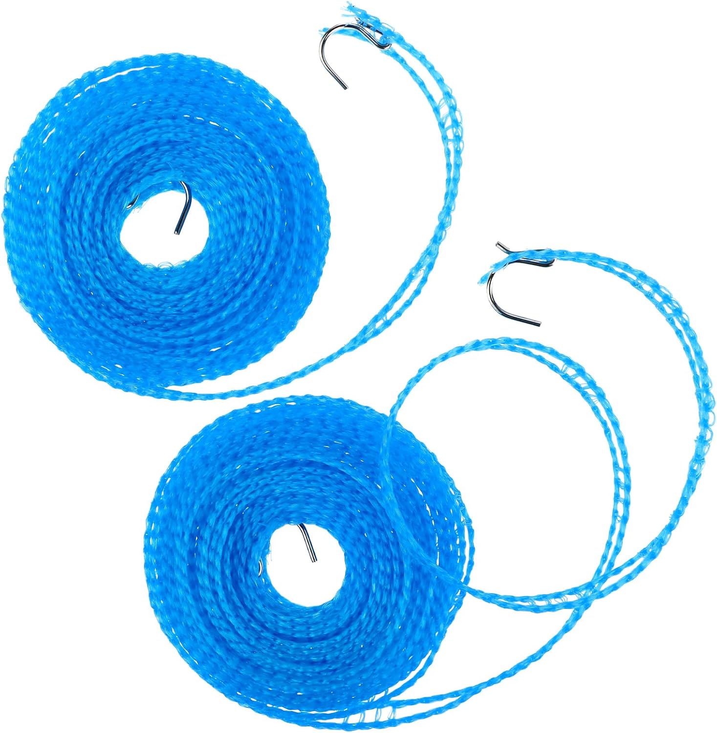 2 Pack Camping Washing Line, Windproof Non Slip Clothesline with Hooks ...