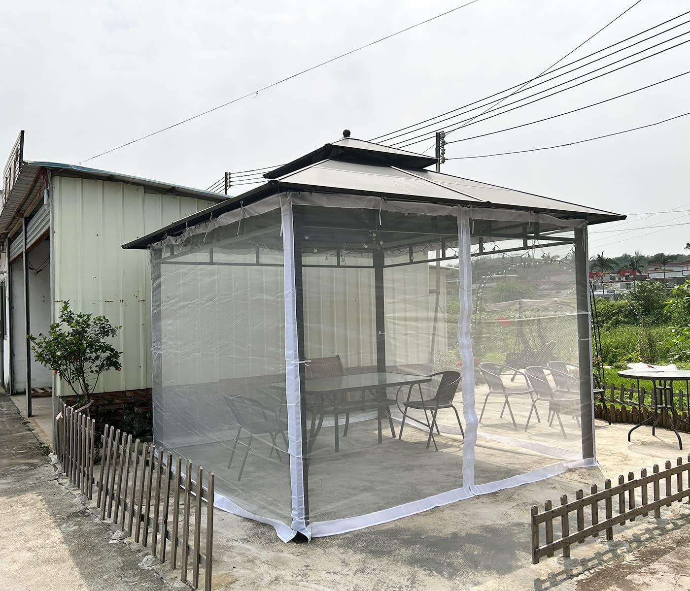 Akiky Canopy Gazebo Mosquito Net Patio Mesh Screen House for Camping ...