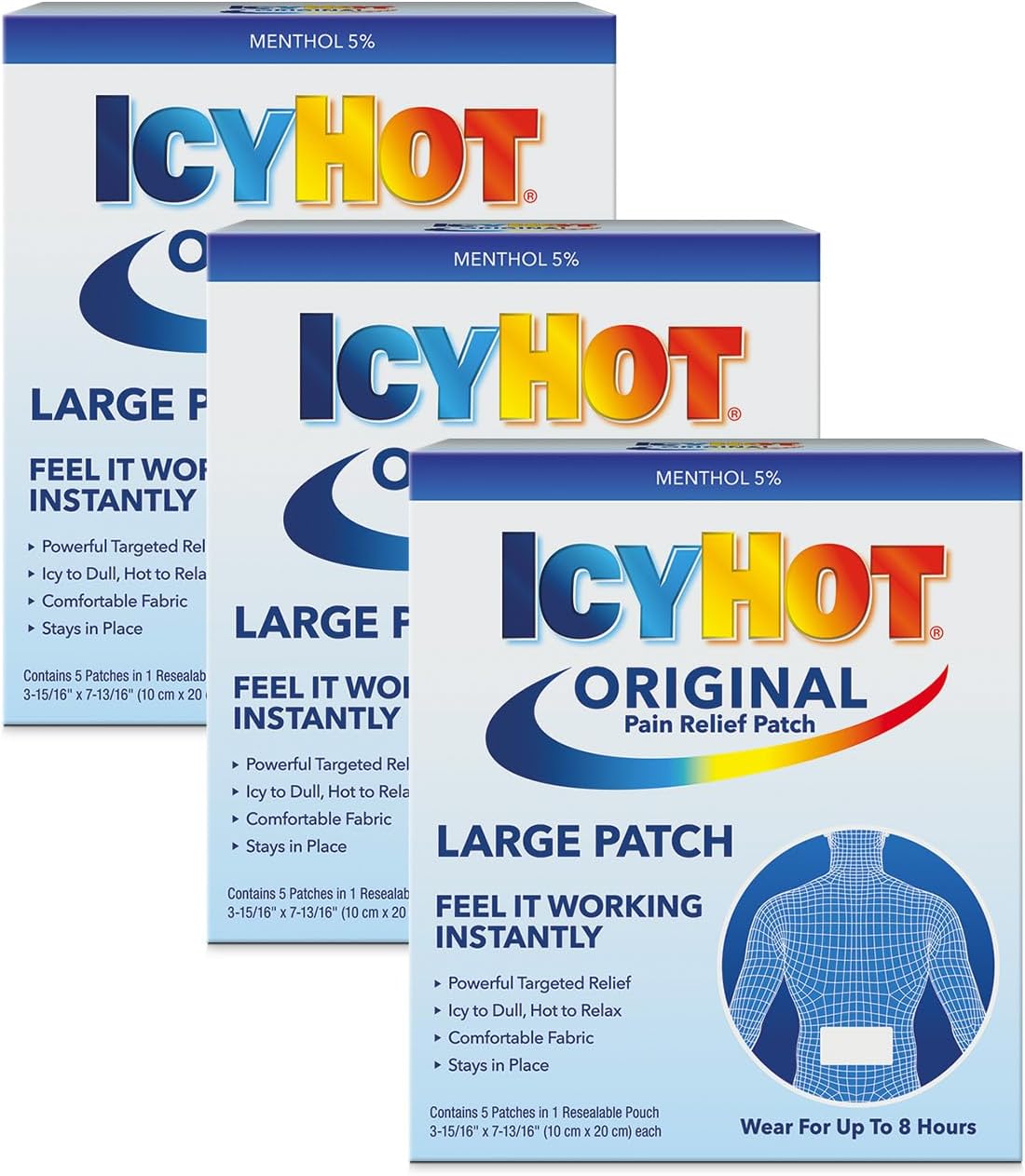 Amazon.com: Icy Hot Parches originales grandes para aliviar el dolor, potente alivio específico ...