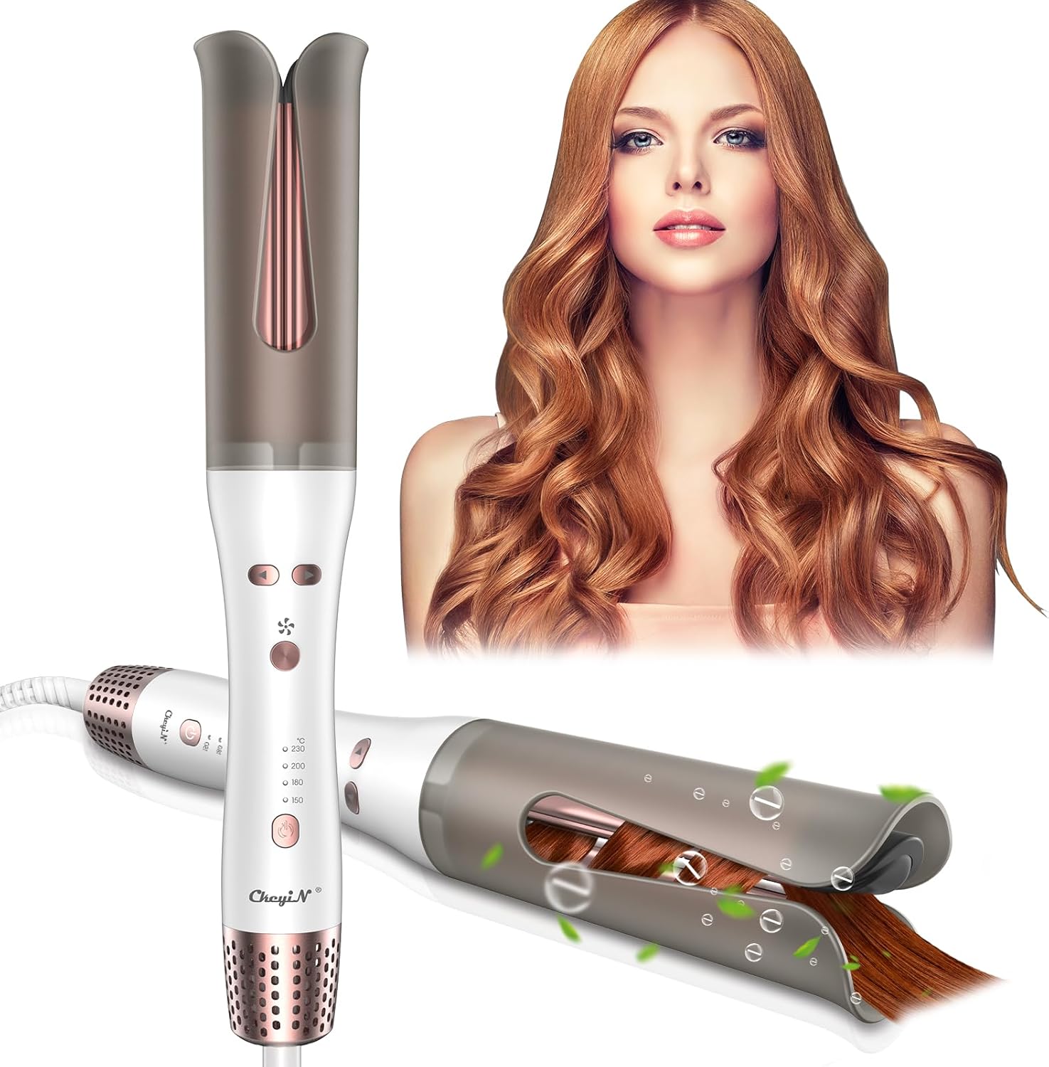 Amazon.com : CkeyiN Automatic Hair Curler, 1 Count (Pack of 1), 1.25 ...