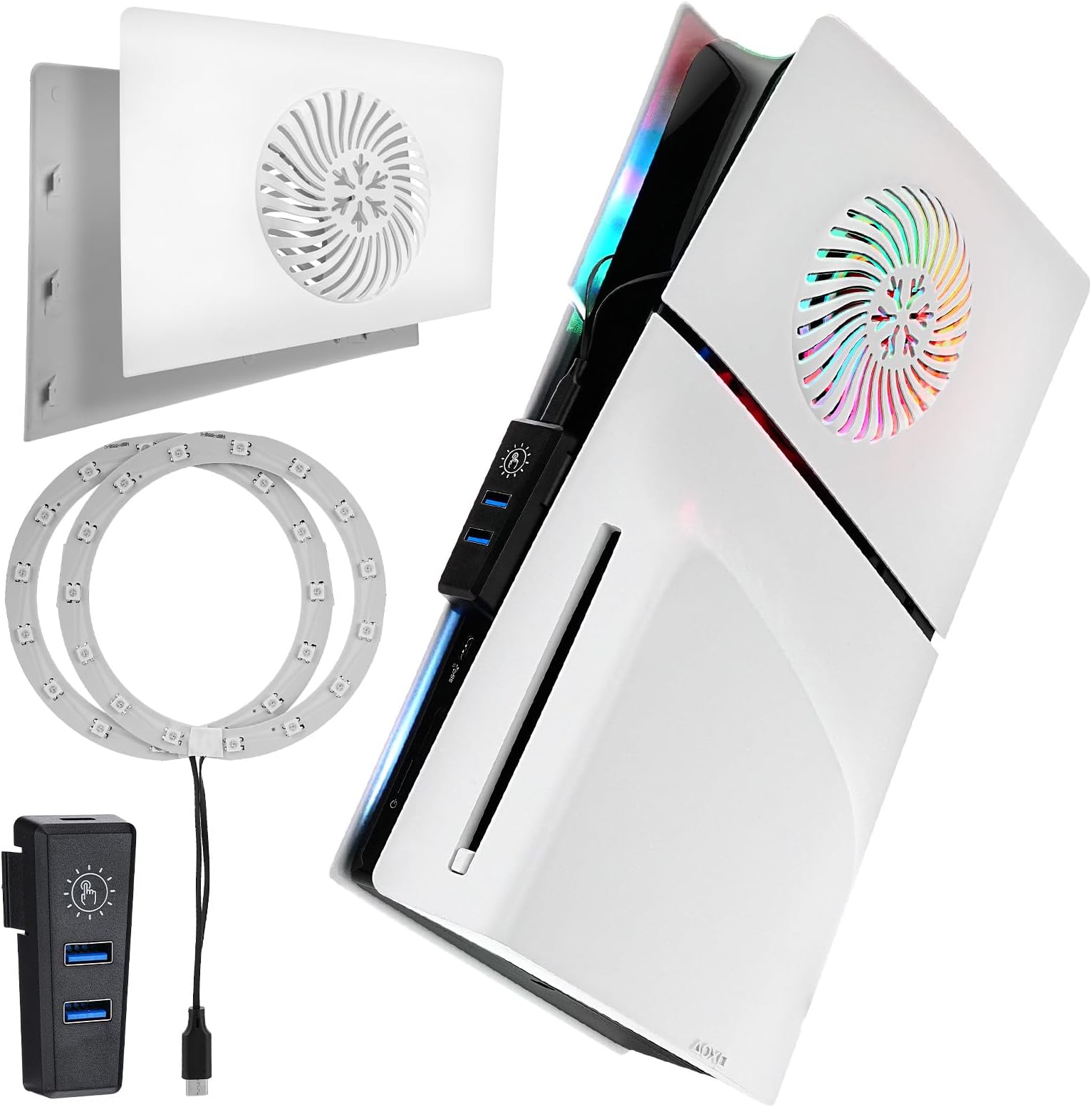 Amazon.com: Grathia Faceplates with Cooling Vents & RGB Light for PS5 ...