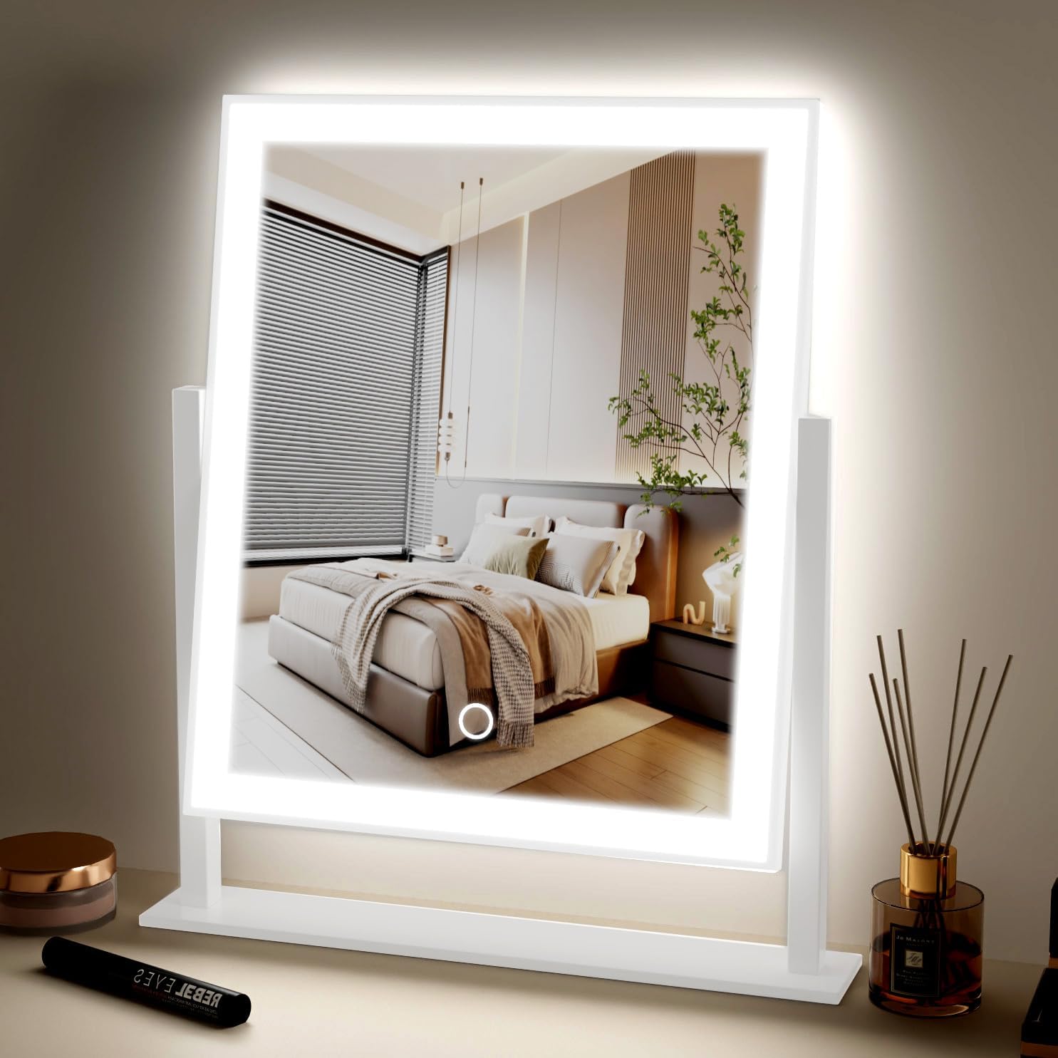 Amazon.com - NEZZOE Makeup Mirror with Lights, 14 inch Vanity Mirror ...