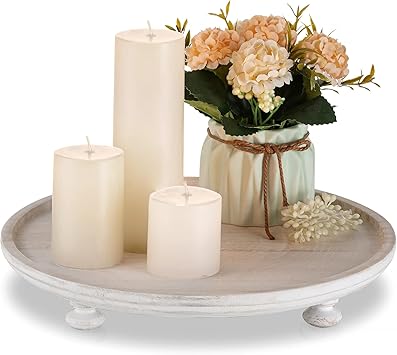 Amazon.com: Hanobe Wood Risers for Decor: Rustic Round Wooden Pedestal ...