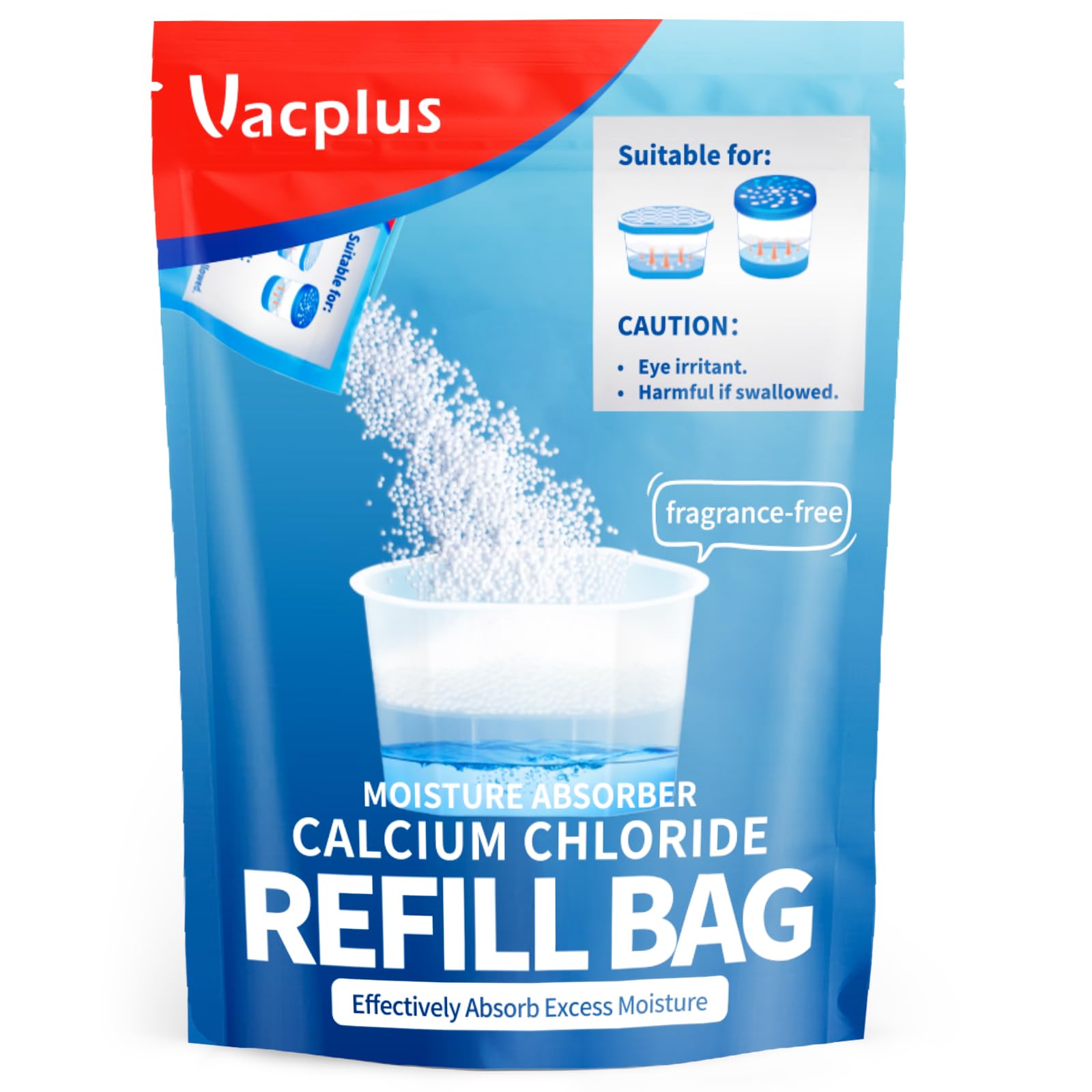 Amazon.com: Vacplus Moisture Absorbers - 1 Pack, 3LB Calcium Chloride Refill Bag with Handle and ...