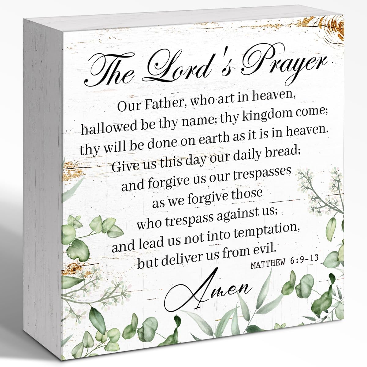 Amazon.com: WUZYOU Prayer Sign, Lord's Prayer Wooden Box Sign 5x5x1 ...
