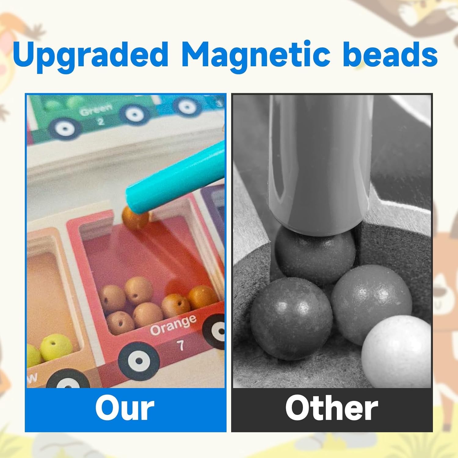 TUNJILOOL 2 en 1 Laberinto magnético de color y número de doble cara ...