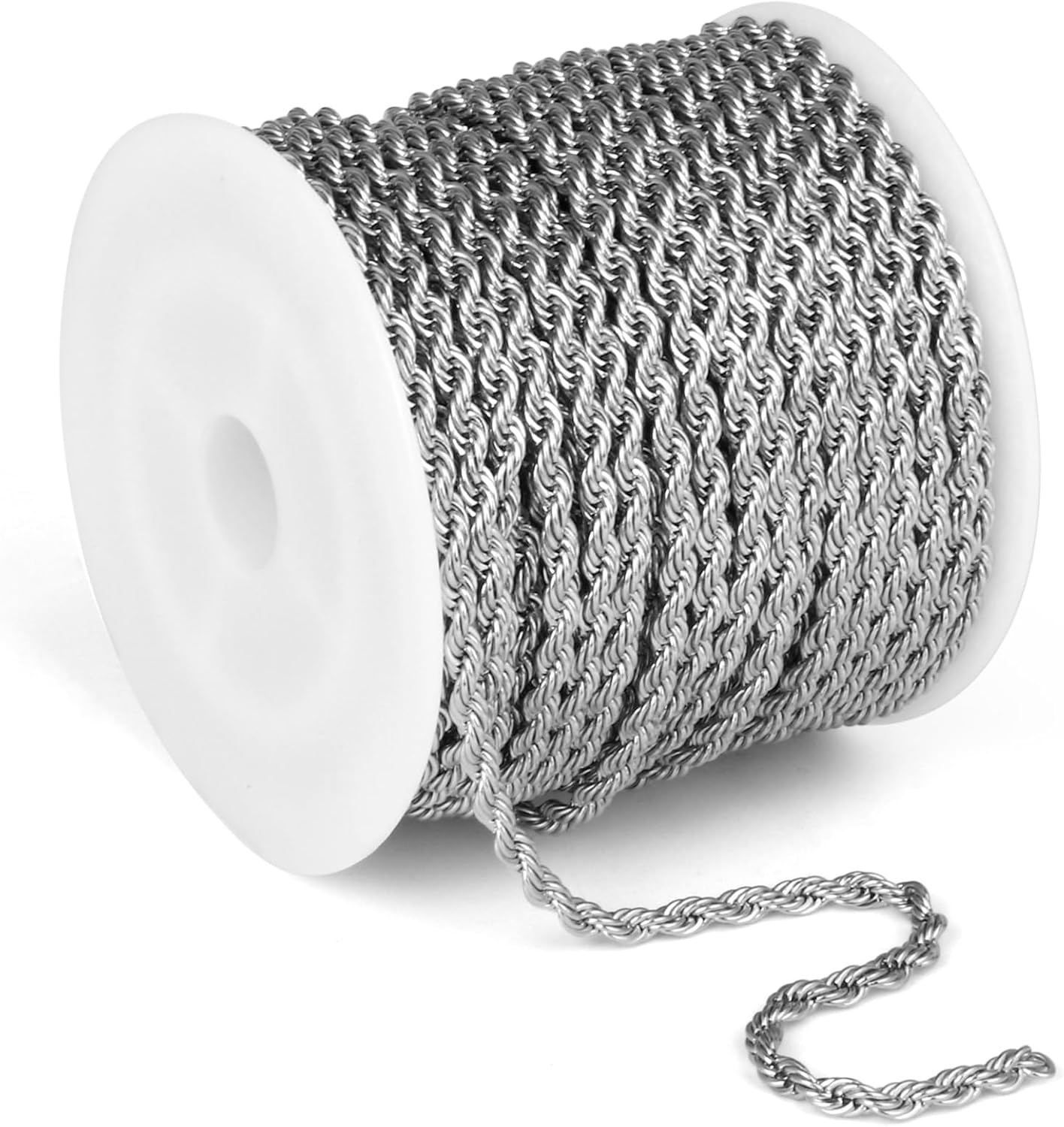 Amazon.com: [33FT] Stainless Steel Rope Chain, 2.5mm Width 304 ...