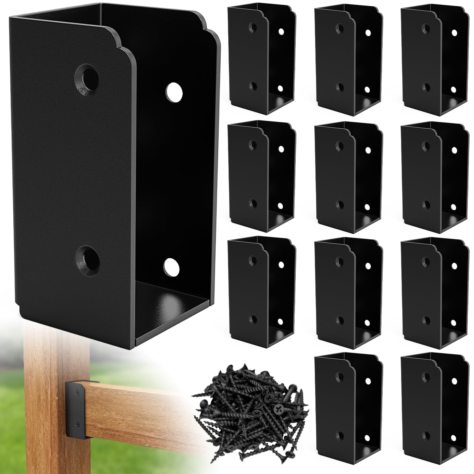 Snapklik.com : 12 Pcs 2”x 4” Stainless Steel Deck Railing Brackets ...