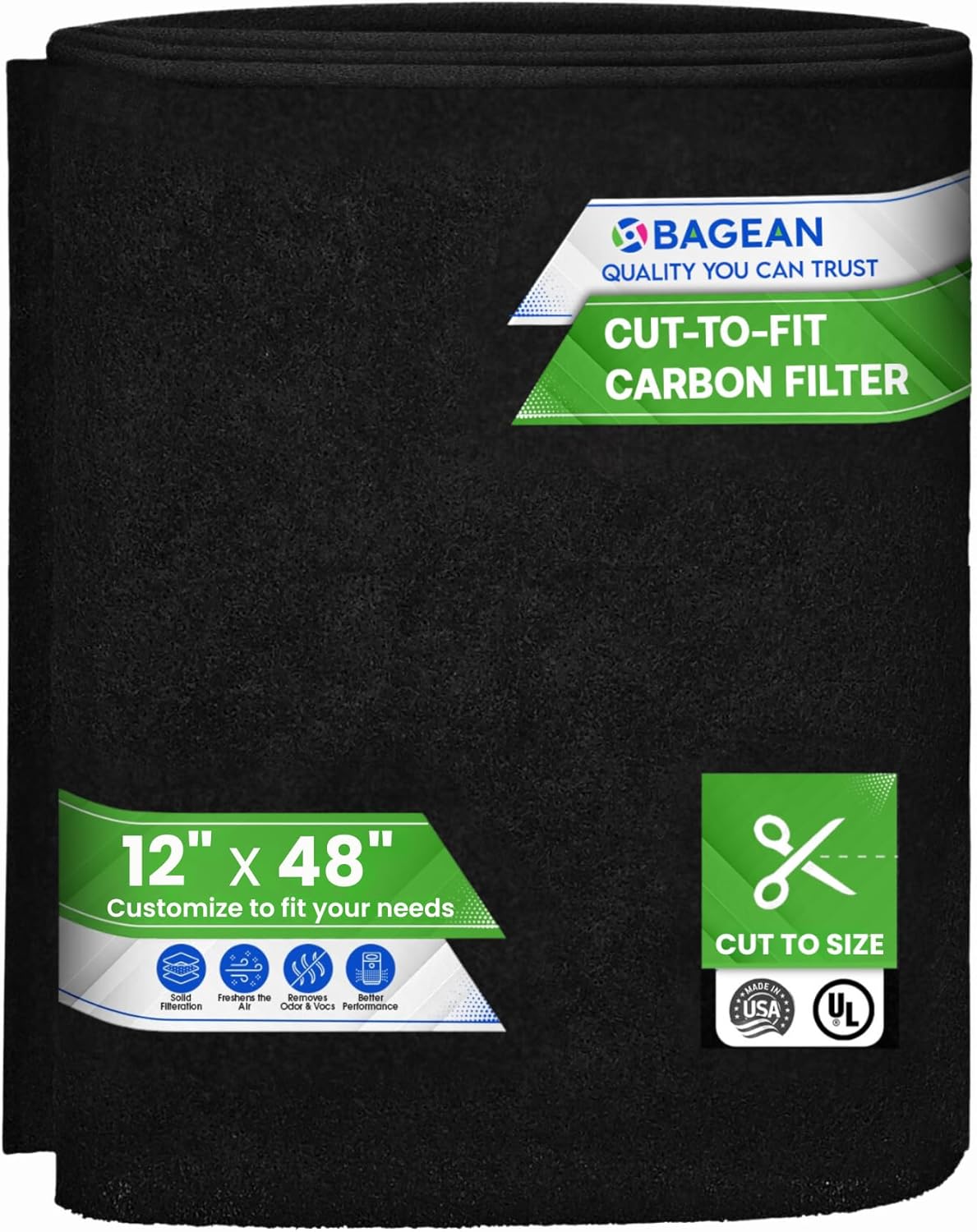 Amazon.com: Cut to Fit Activated Carbon Filter Sheet 12” x 48 ...