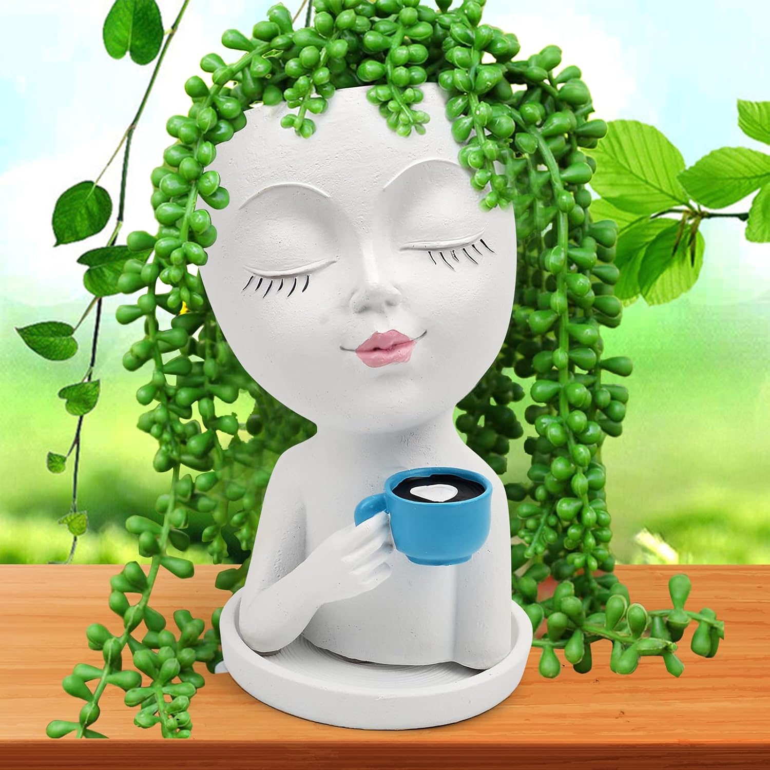 Amazon.com : Toparad Face Flower Pots Head Planter, Cute Face Vase ...
