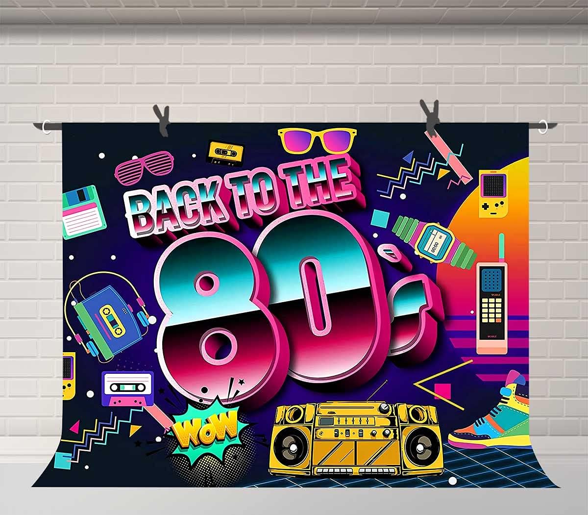 Amazon.com : FURMOR Retro Music Party Backdrop 7x5ft Memories 80s Hip ...