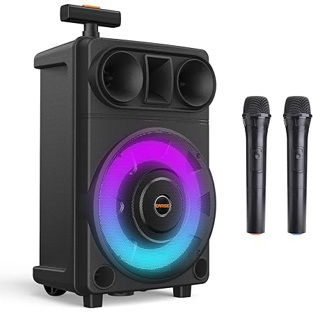 Amazon.com: EARISE T26 Pro Karaoke Machine with 2 Wireless Microphones ...