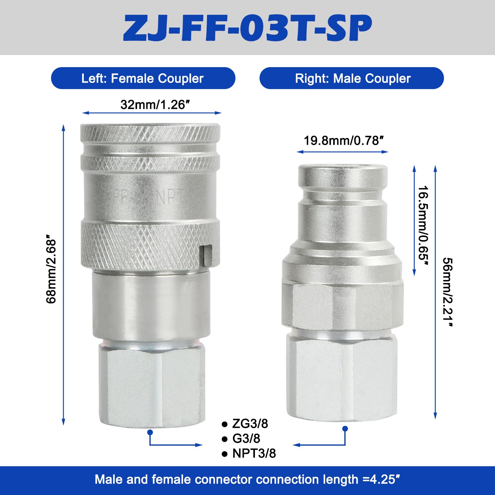 Snapklik.com : SINOCMP Flat Face Hydraulic Quick Connect Couplers/Couplings