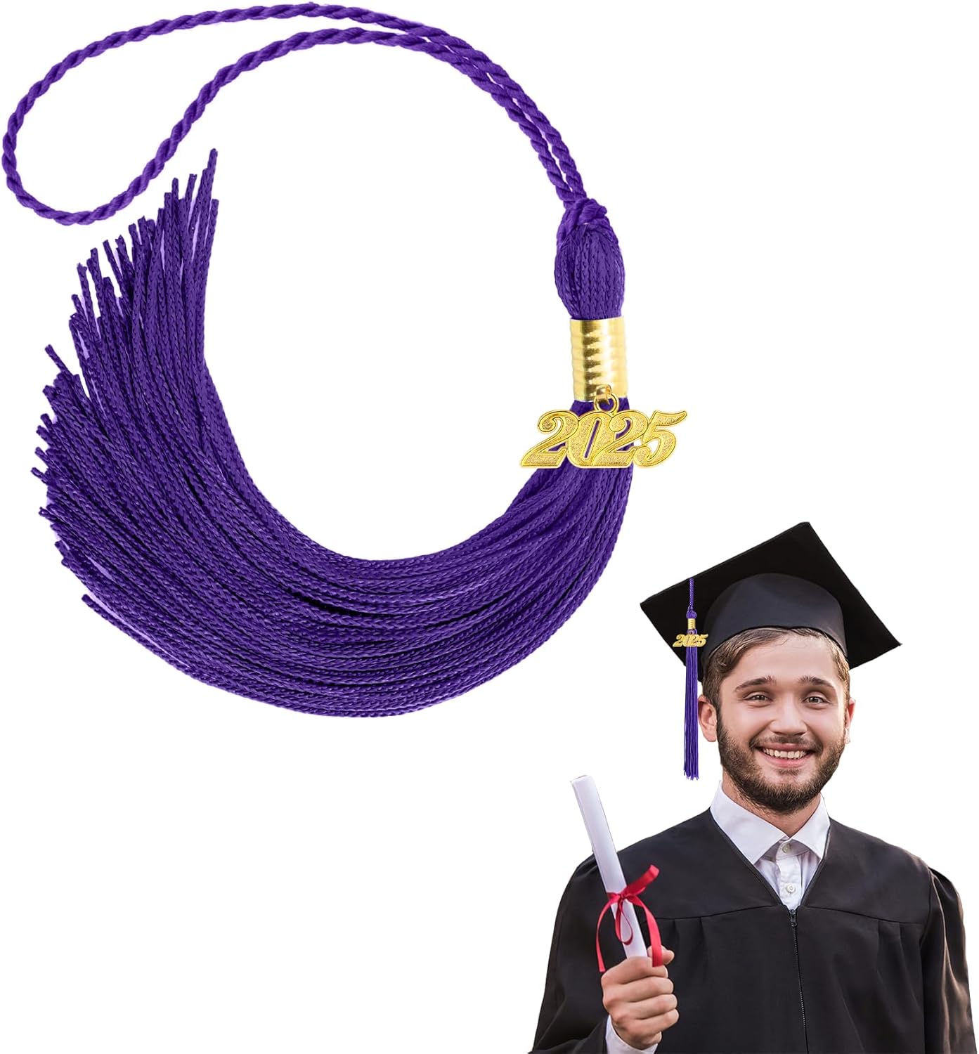 Amazon.com: 2025 Graduation Tassel, Class of 2025 Purple Tassel Cord ...