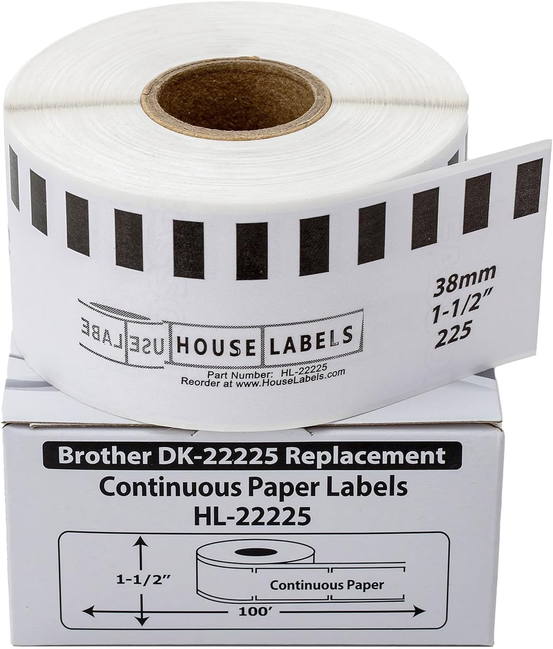 Amazon.com : HOUSELABELS Compatible with DK-2225 Replacement Roll for ...