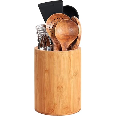 Amazon.com: Bamboo Utensil Holder, Utensil Holders for Kitchen Counter ...