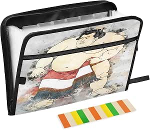 Japanese Sumo Wrestling Player 13 Pockets Expanding File Folder with ...