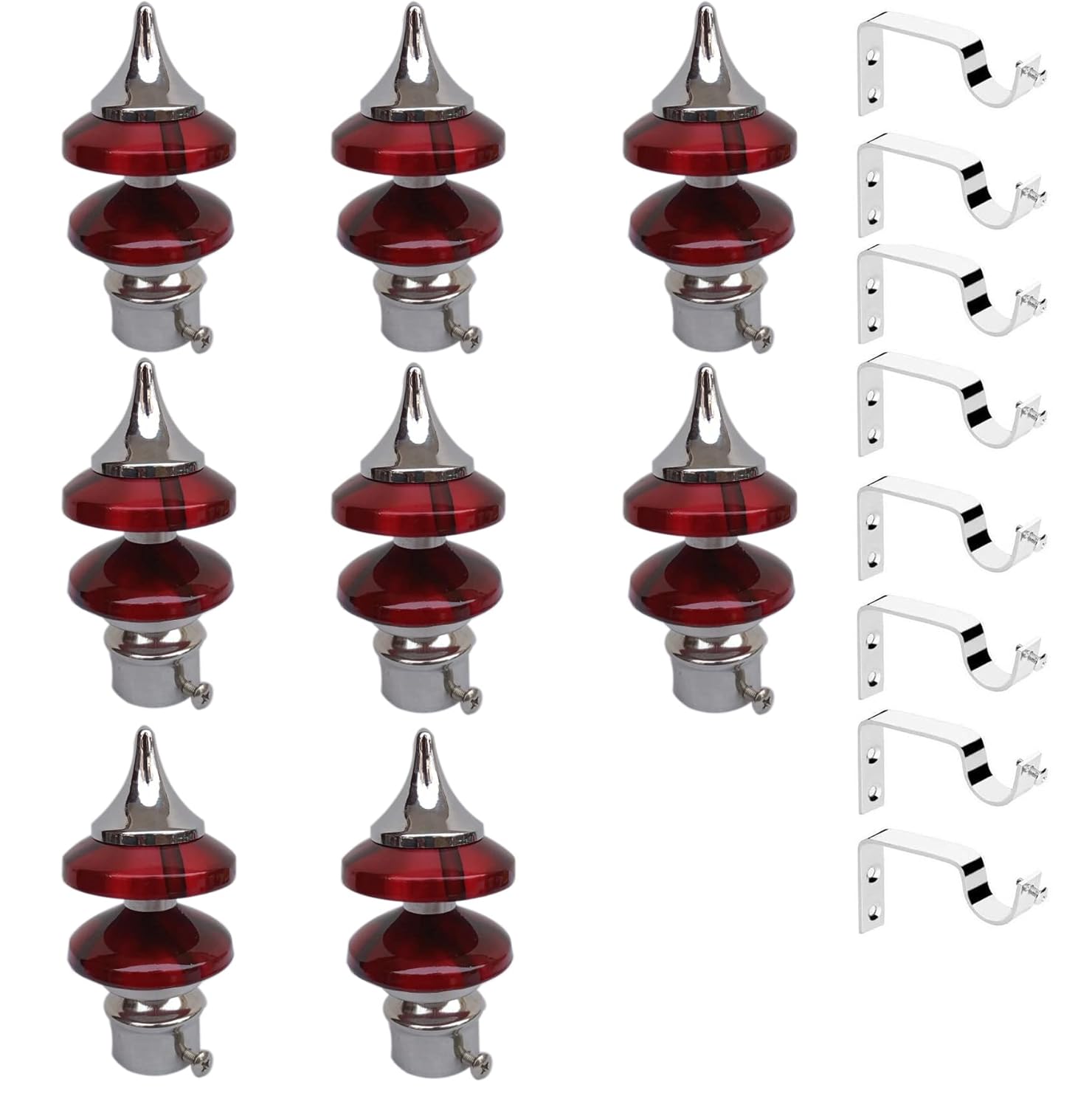 Buy Ameera Homey Deco Stainless Steel Maroon Color Curtain Brackets ...