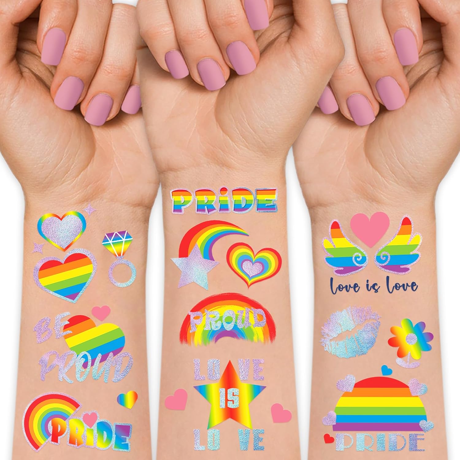 Amazon.com: Metuu Pride Temporary Tattoo For LGBT Women Men, 85 ...