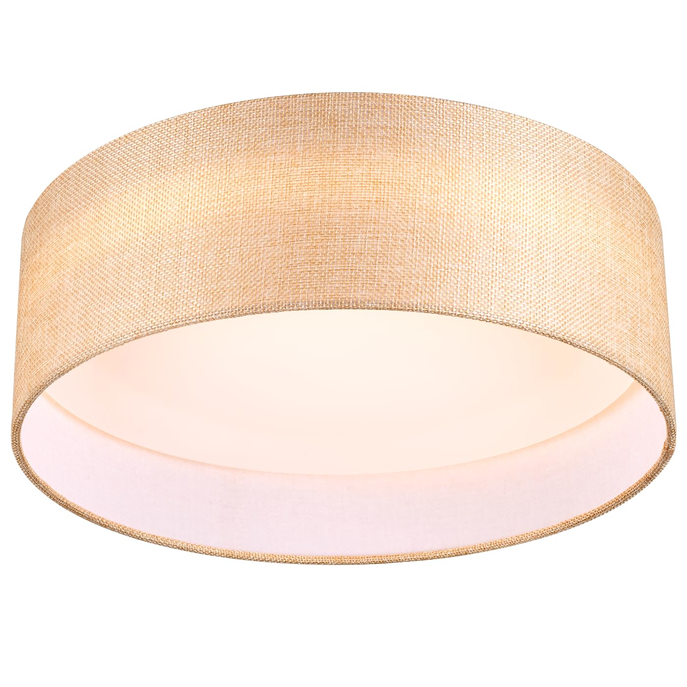 Hamilyeah LED Flush Mount Ceiling Light 12 inch, Gold Fabric Ceiling ...