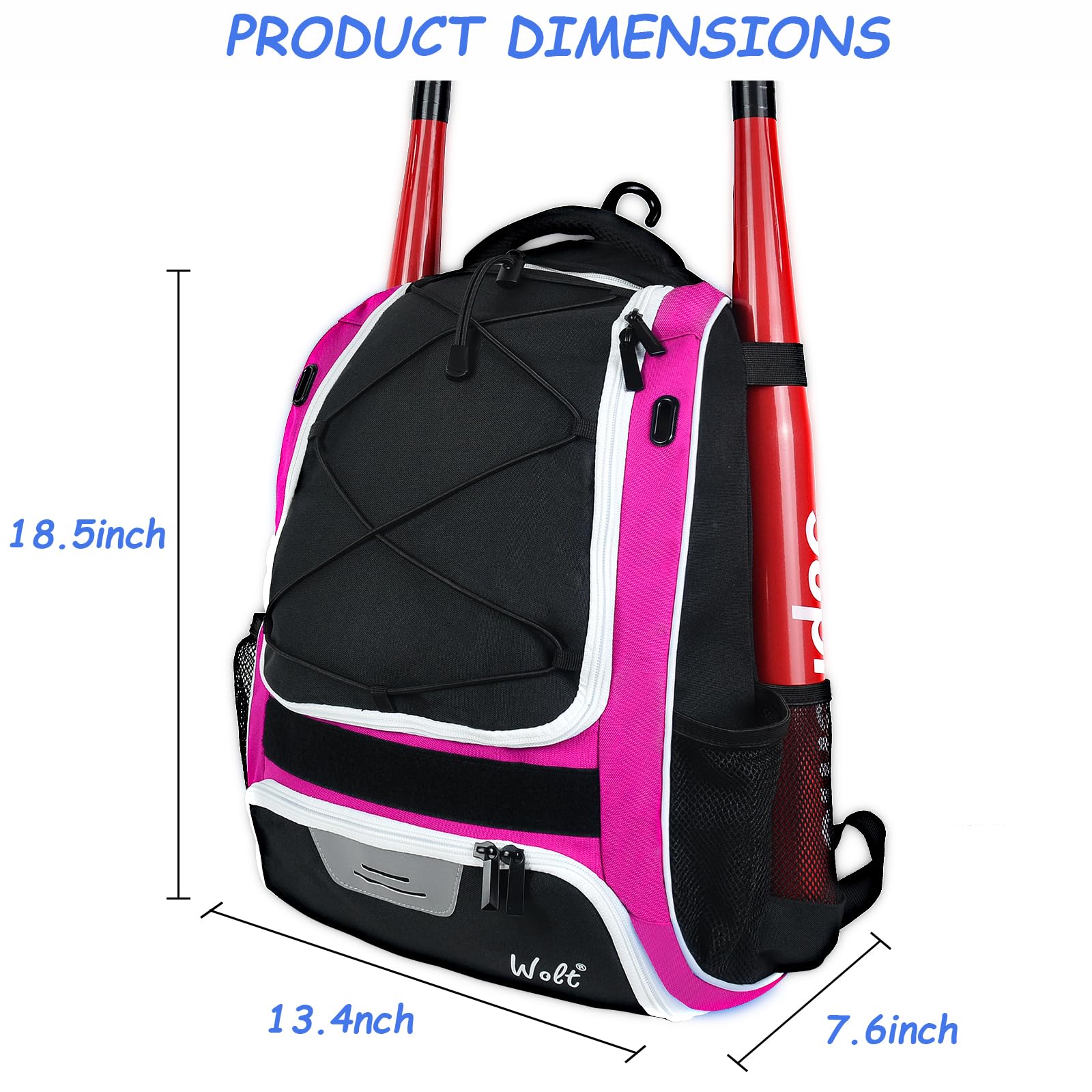 Snapklik.com : WOLT Youth Baseball Backpack Bag For Baseball, Softball ...