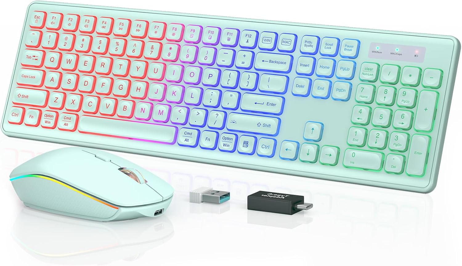 Amazon.com: Wireless Keyboard and Mouse Combo - RGB Backlit ...