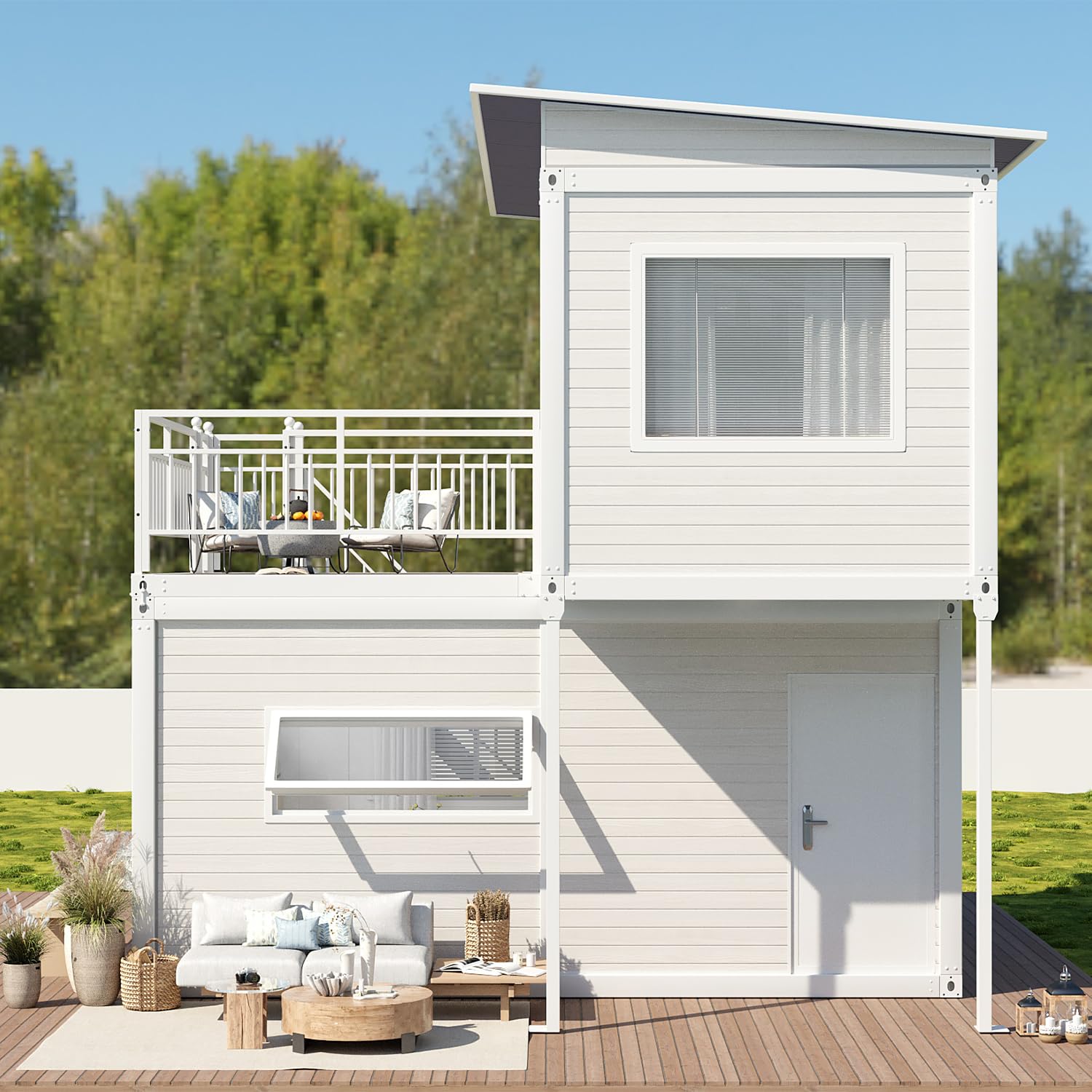 Little 2 Story Cabins This 2 Story Amazon Tiny House With A Patio Is