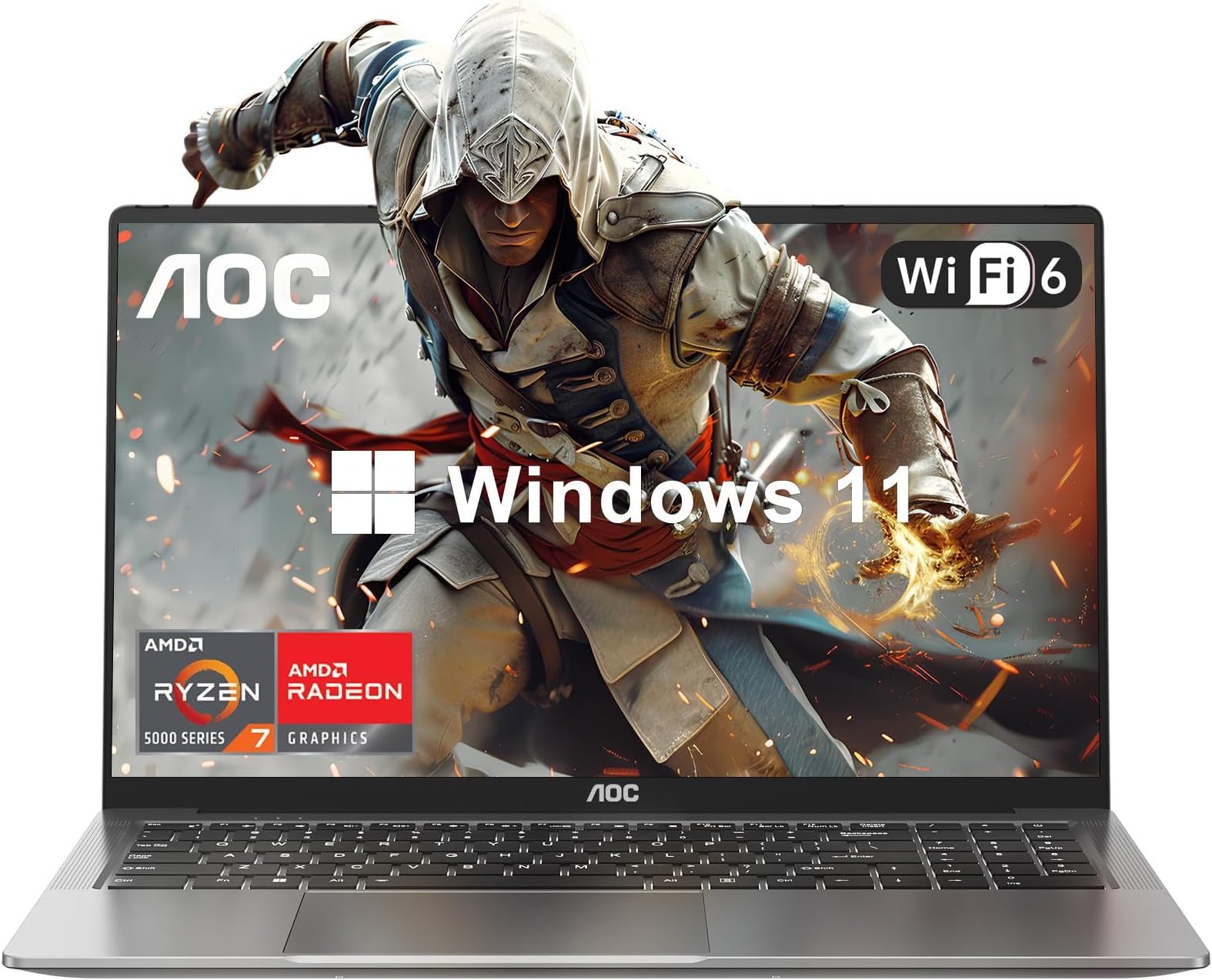 Amazon.com: AOC Gaming Laptop with AMD Ryzen 7 5700U Processor(8C/16T ...