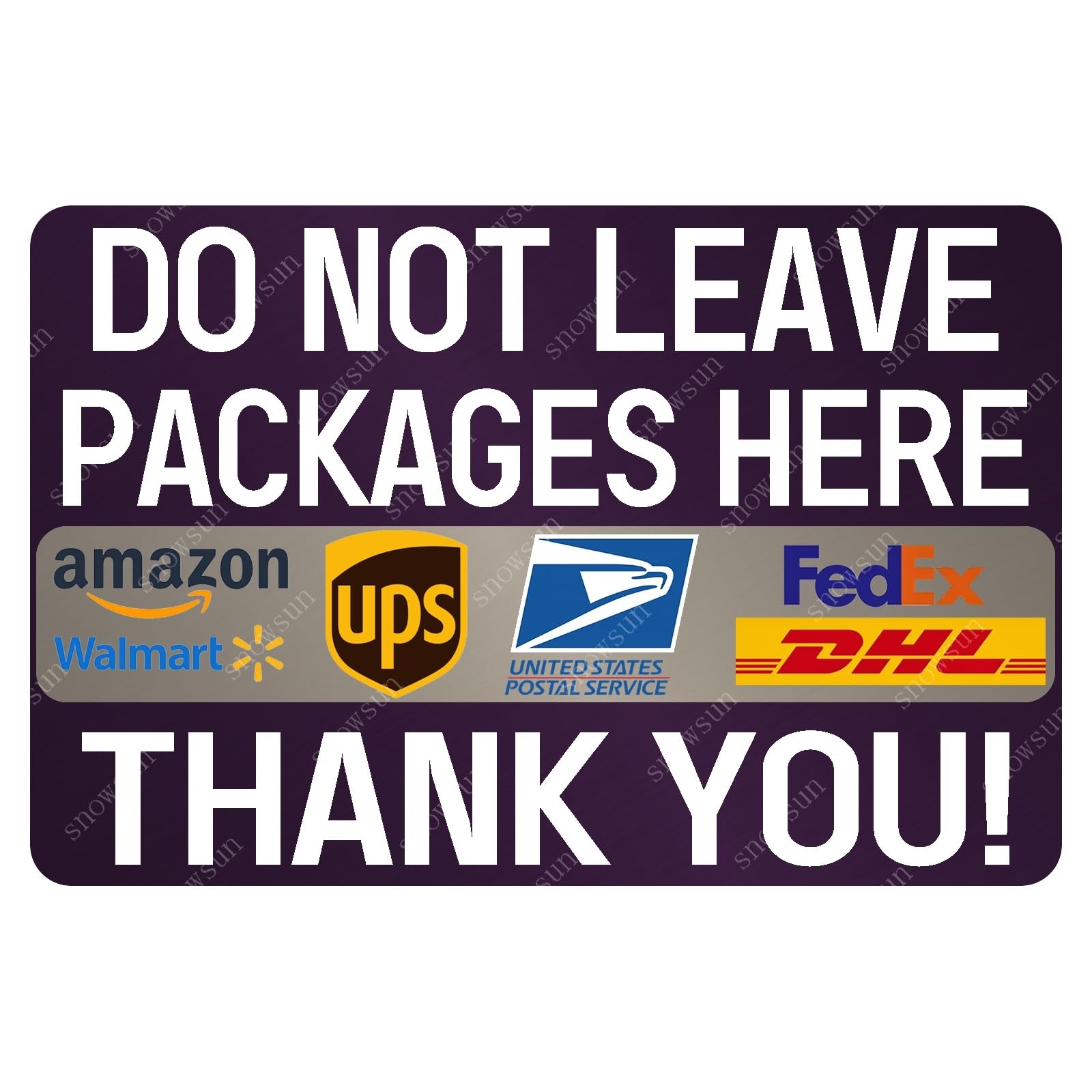 Snapklik.com : Snowsun Delivery Metal Signs Do Not Leave Packages Here ...