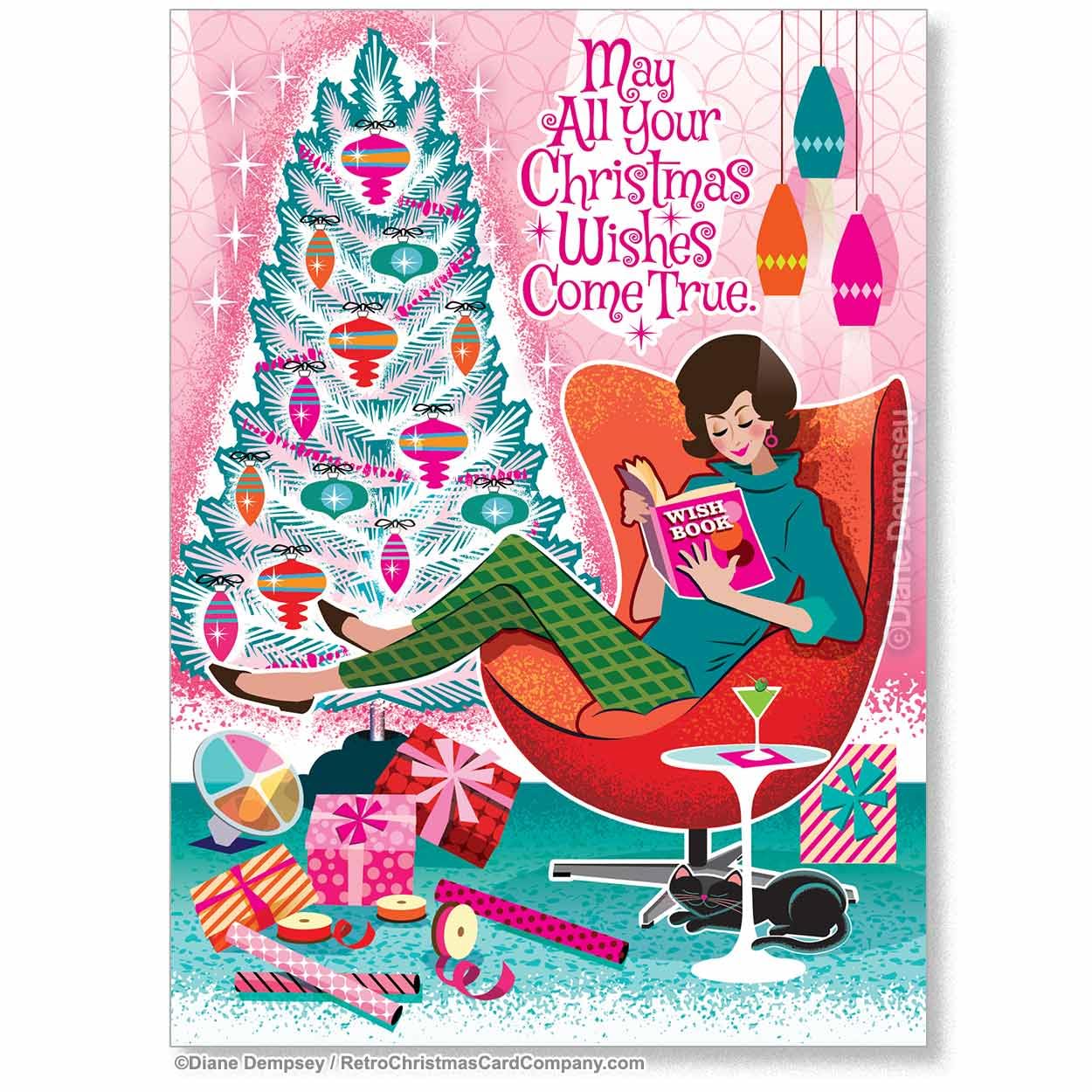 Amazon.com : Wish Book Mid-Century Modern Christmas Cards, Package of 8 ...