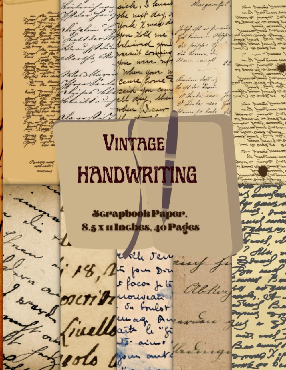 Vintage Handwriting Scrapbook Paper 8.5 x 11 Inches, 40 Pages: 20 ...