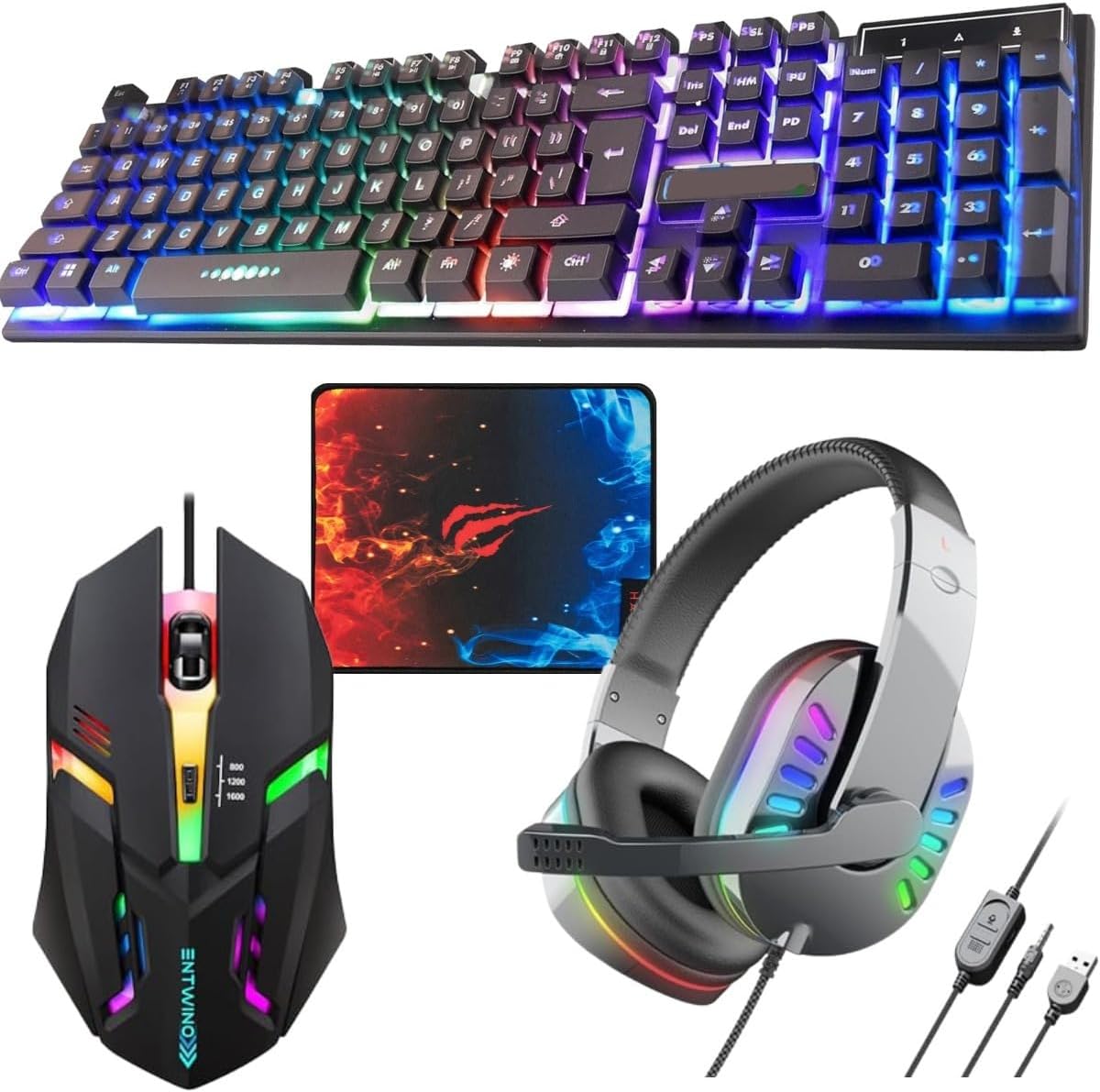 Amazon.in: Buy Acer 4 in 1 Wired Gaming Combo, 7 Color LED Backlit ...