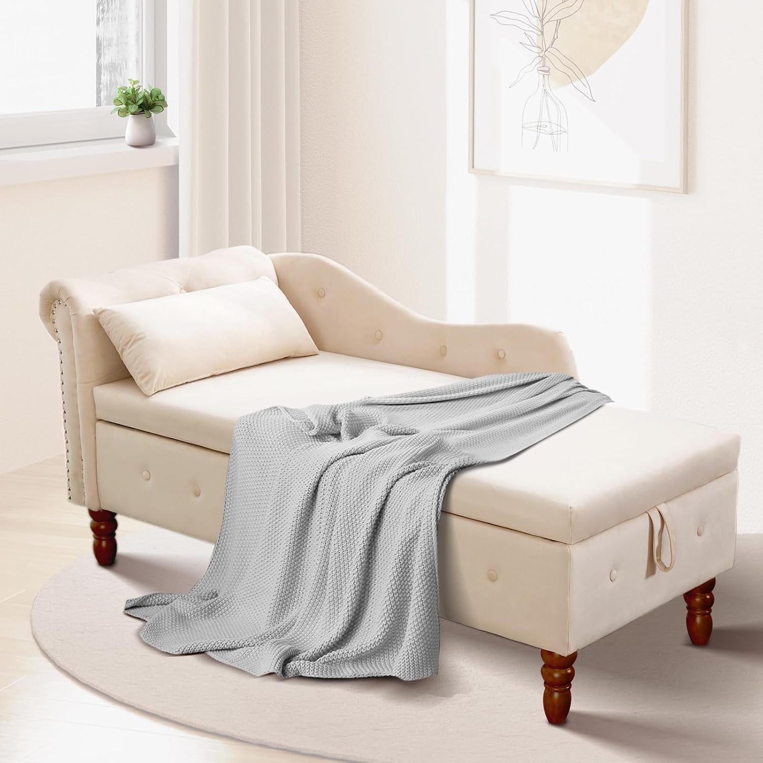 Amazon.com: Lefosure Chaise Lounge Indoor with Storage, Modern ...