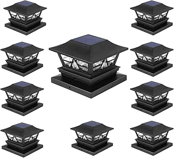 Viewsun Solar Post Lights Outdoor Waterproof RGB Color Changing Modes ...