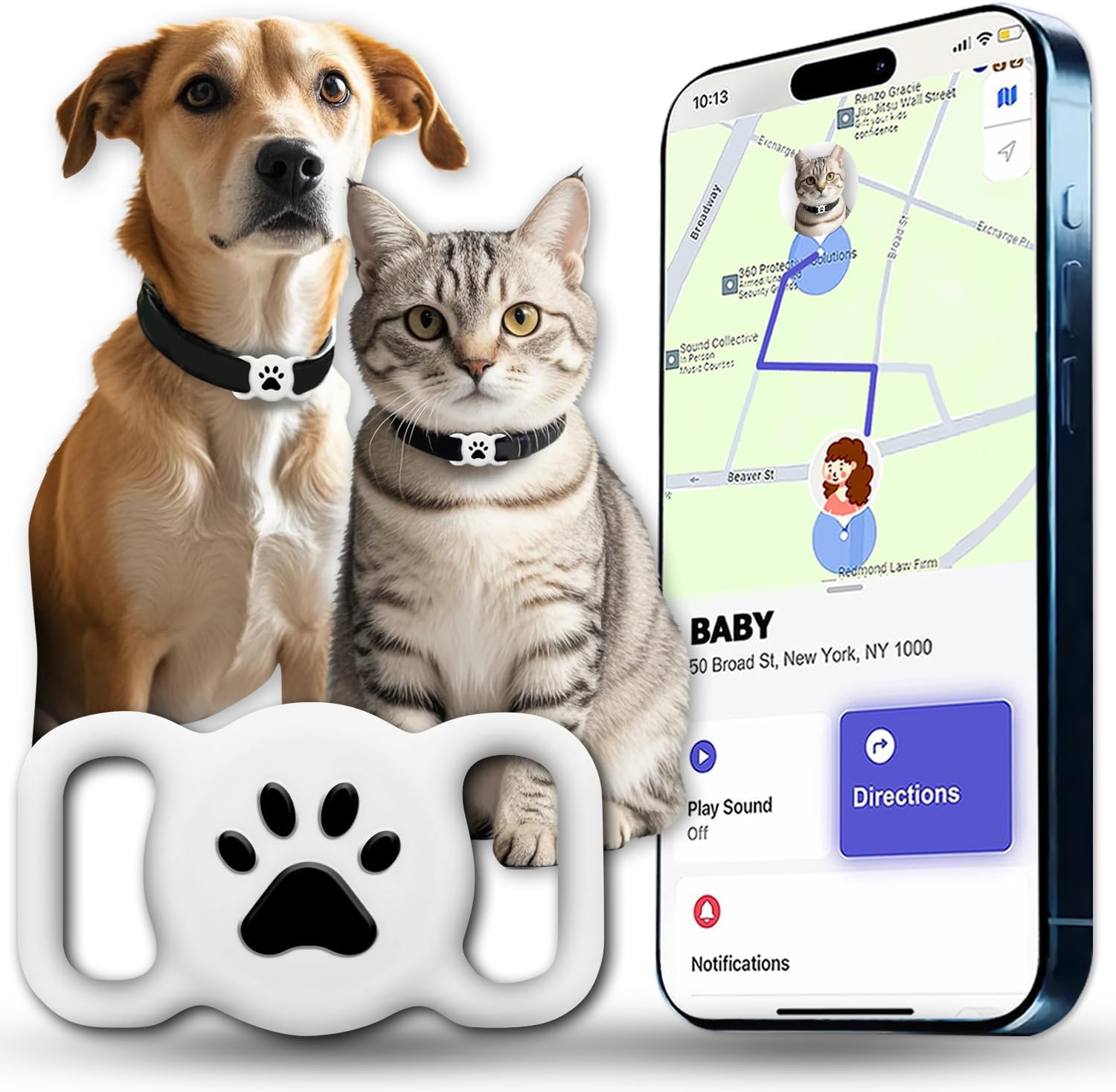 Amazon.com: Smart Pet Tracker for Dog Cat with Collar Holder Seamless ...