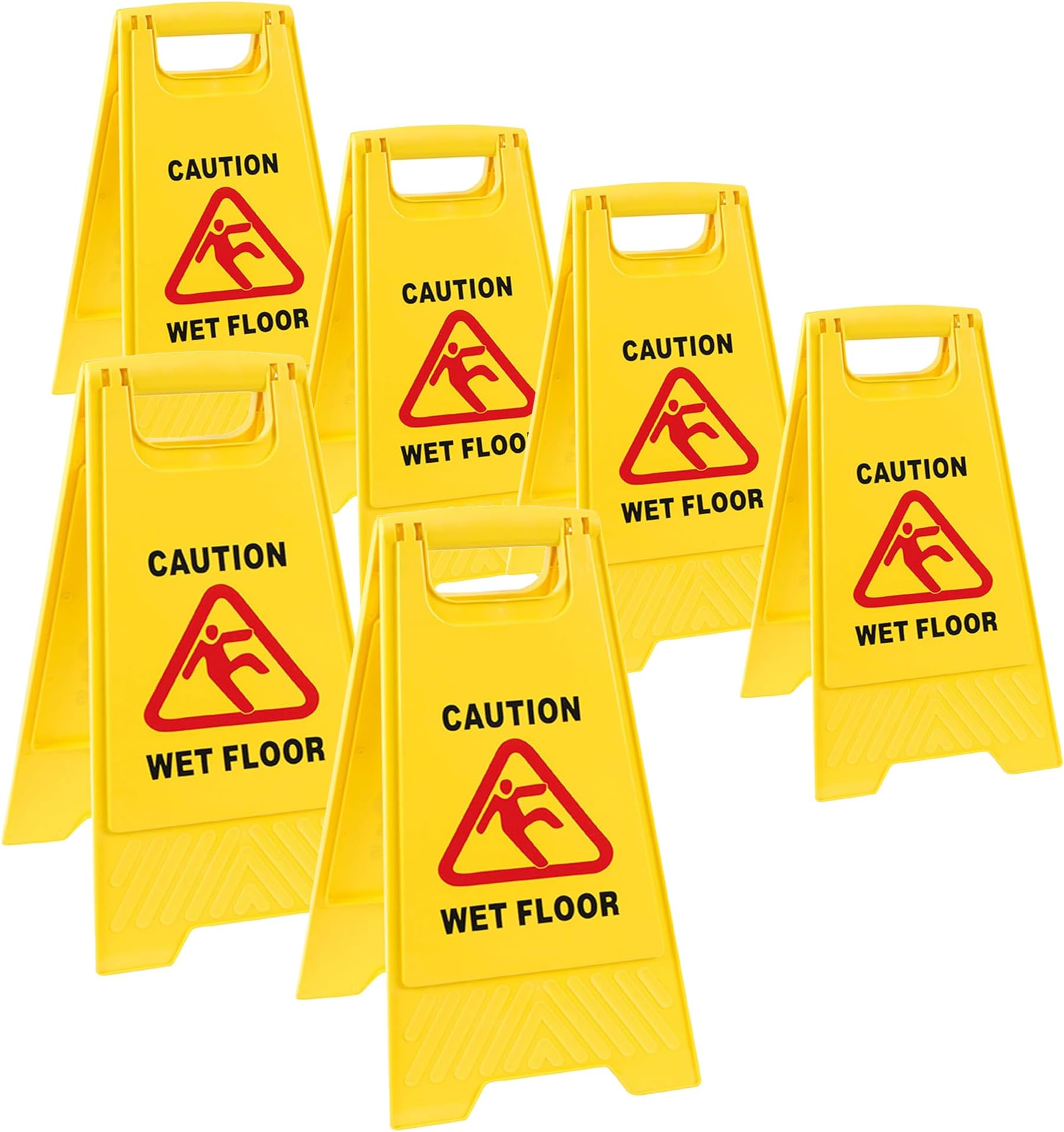 Double sided Bright Yellow Plastic Wet Floor Cleaning In Progress 'A ...