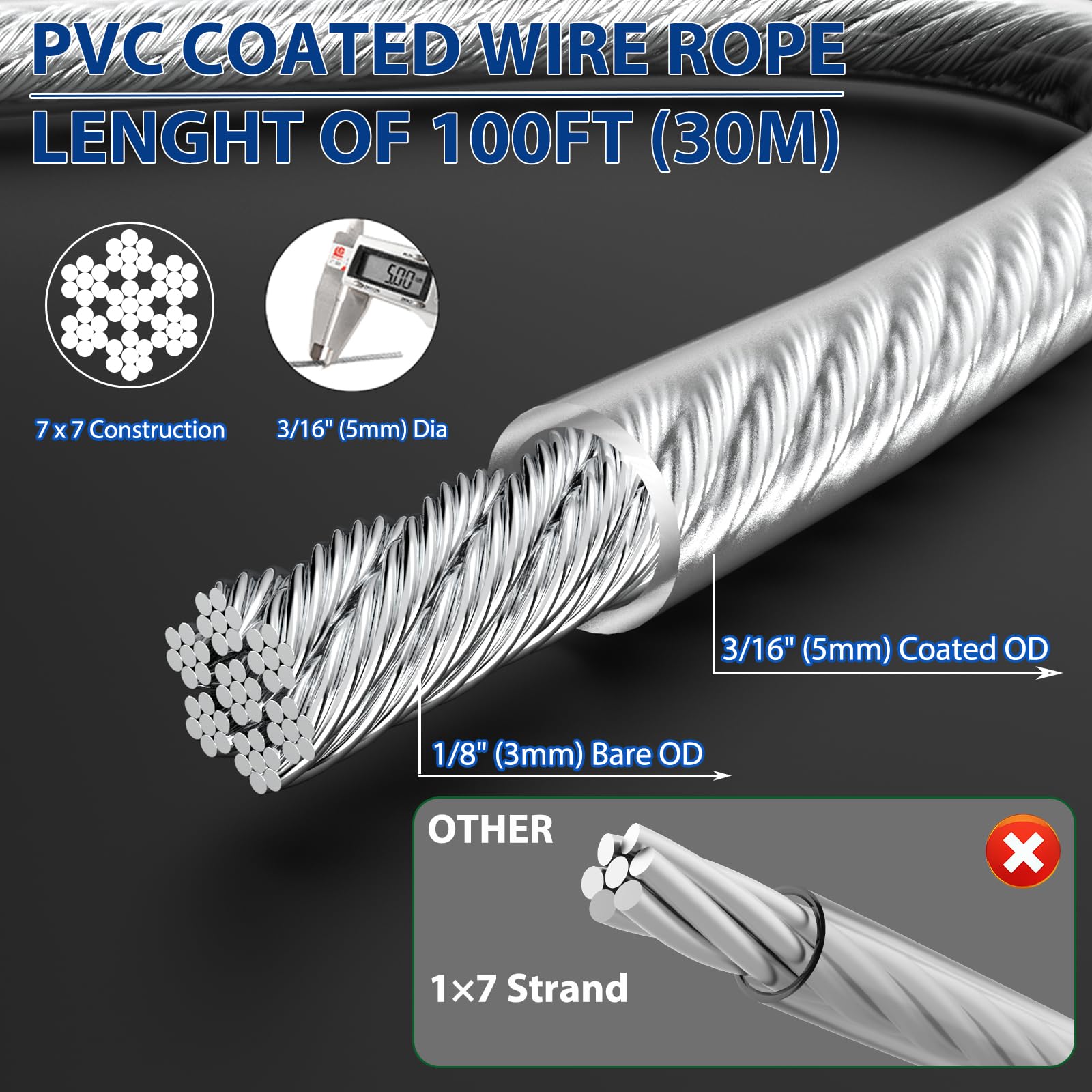 Snapklik.com : Hannger M6 Turnbuckles For Cables Wire Kit, 3/16" PVC ...