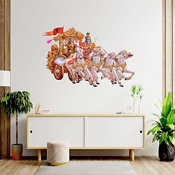 Masstone Mahabharat Wall Stickers - Krishna and Arjun (42x62 Cm), Vinyl ...