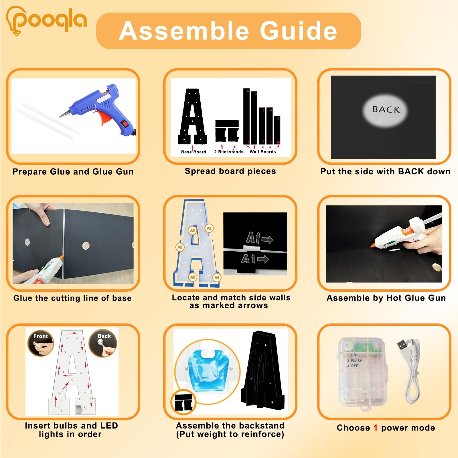 Snapklik.com : 4 FT Marquee Light Up Letters, Black Marquee Letter ...