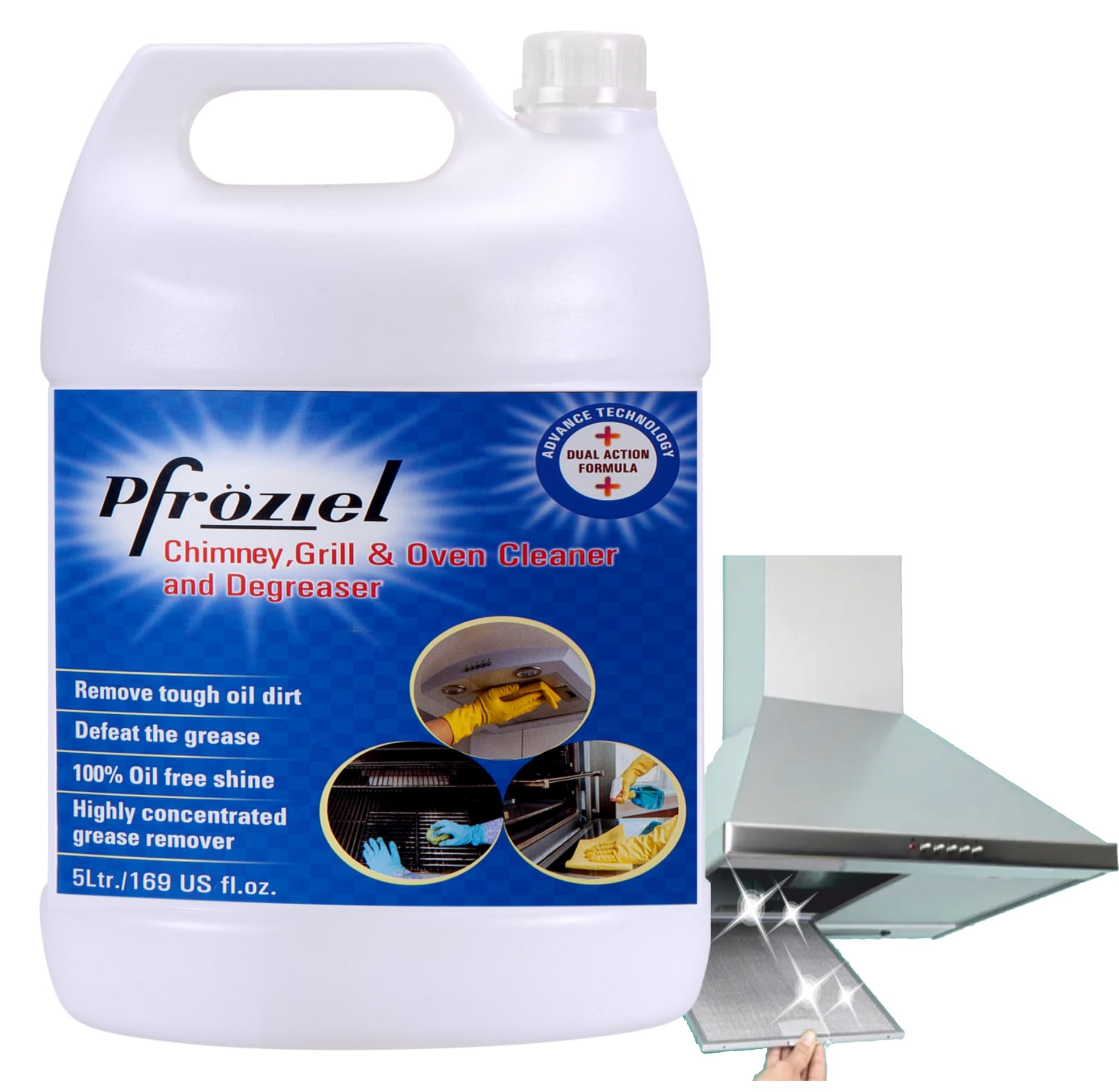 Pfroziel Chimney & Grill cleaner (5 ltr) Removes grease/oil/stain from ...