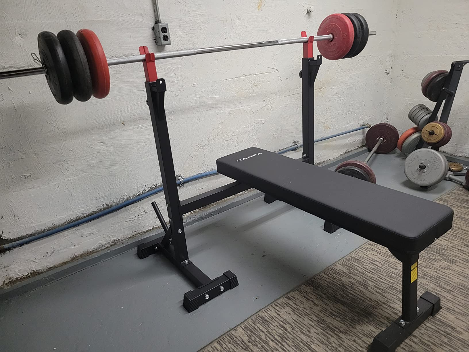 $30/mo - Finance Bench Press, CANPA Olympic Weight Bench with Squat ...