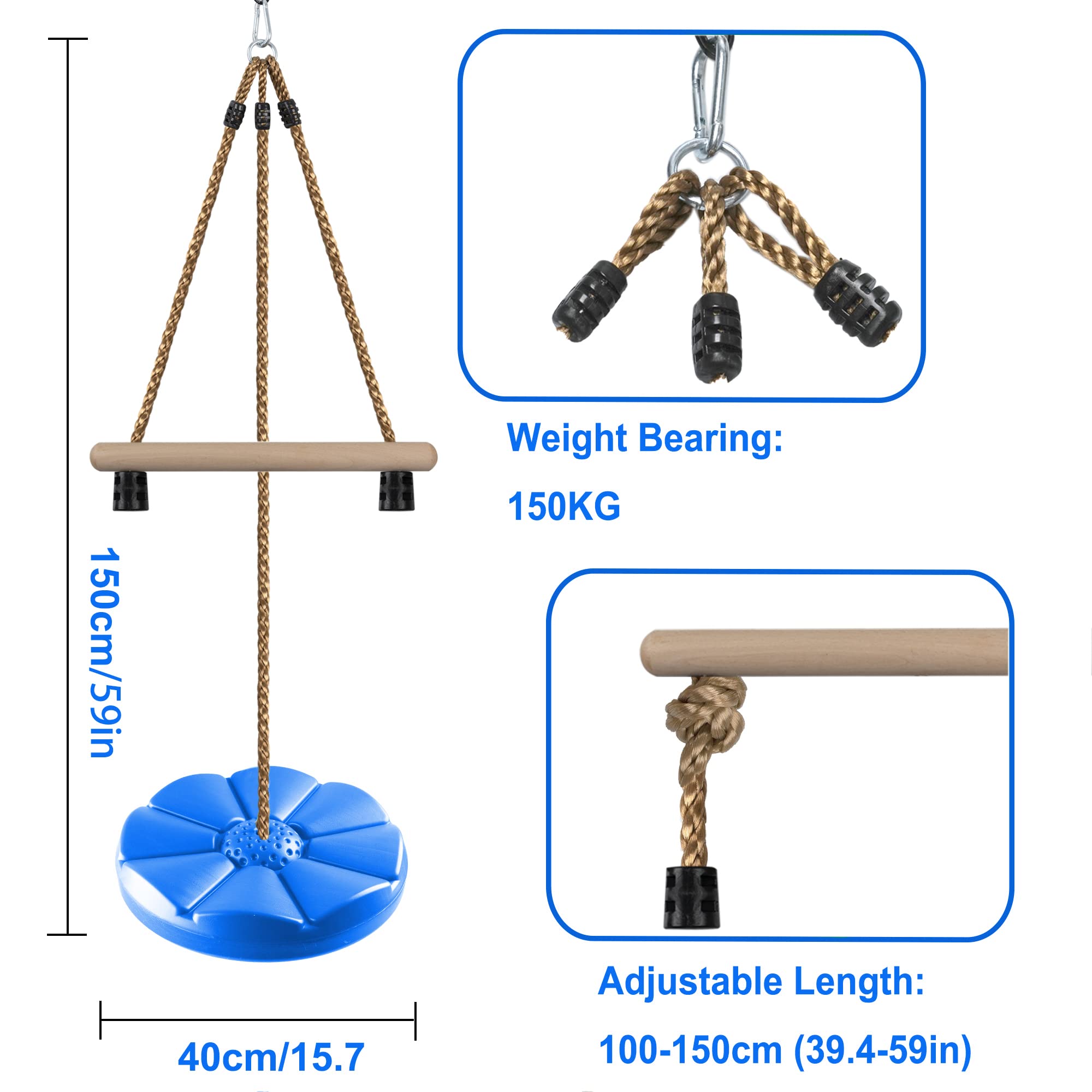 Snapklik.com : KINSPORY Disc Swing For Kids, Swing Set Accessories, 7FT ...