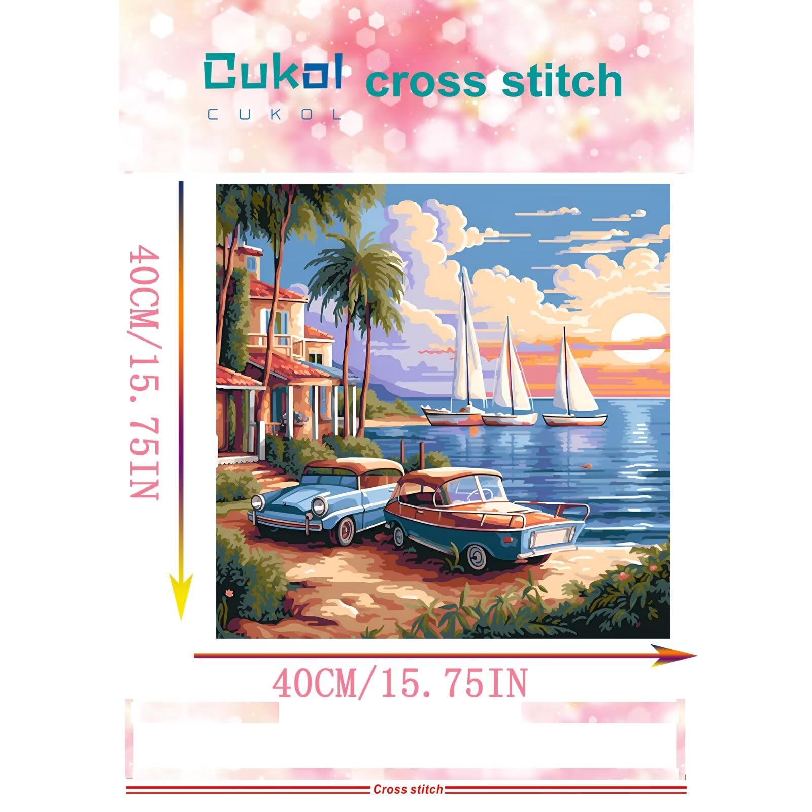 Embroidery Kit Kit Punto De Cruz Paisaje Arroyo - Completo Con Hilos ...