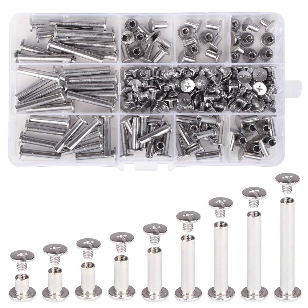 Amazon.com: Witlans Chicago Binding Screws Assorted Kit,90 Sets 304 ...