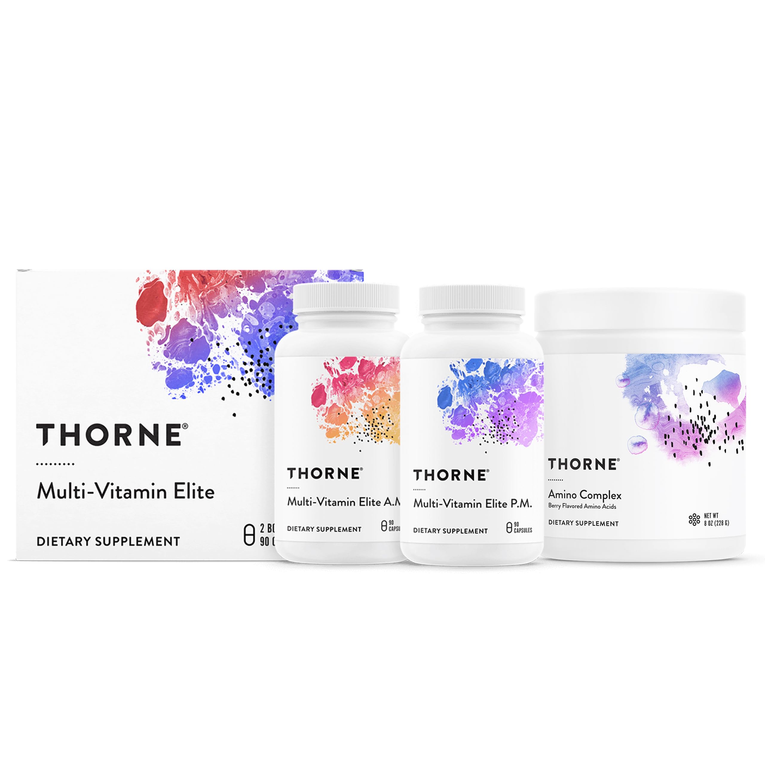 Amazon.com: THORNE Multi-Vitamin Elite AM & PM (180 Capsules) & Amino ...