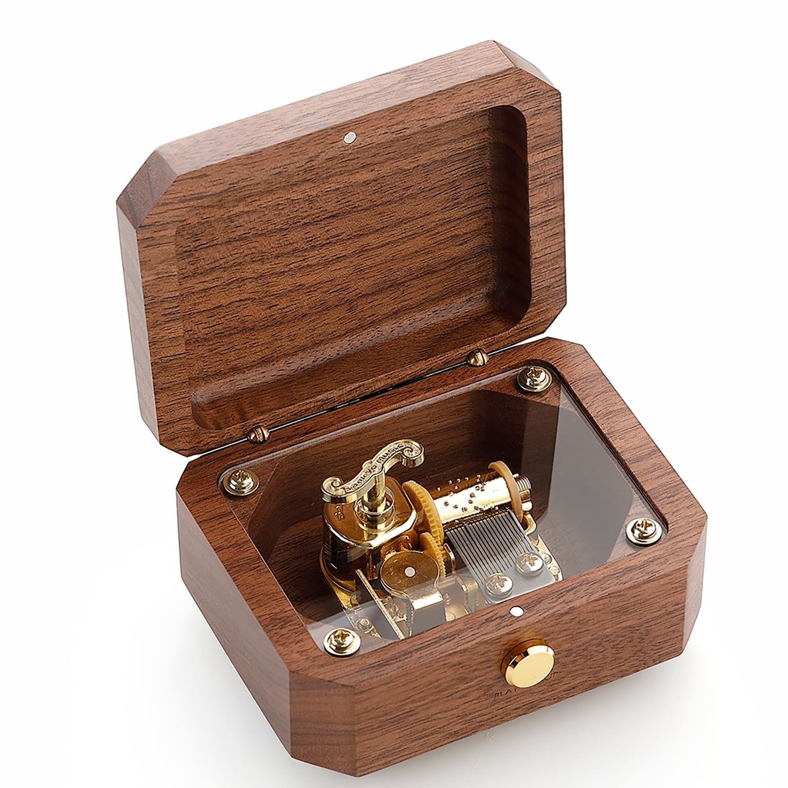 Amazon.com: JYmusic Walnut Wood Music Box; Gift for Valentine's Day ...