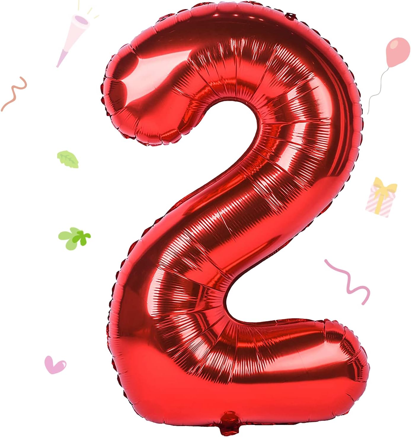 Amazon.com: Smlpuame 40 inch Number Balloon 0-9 Red Large Number 2 ...