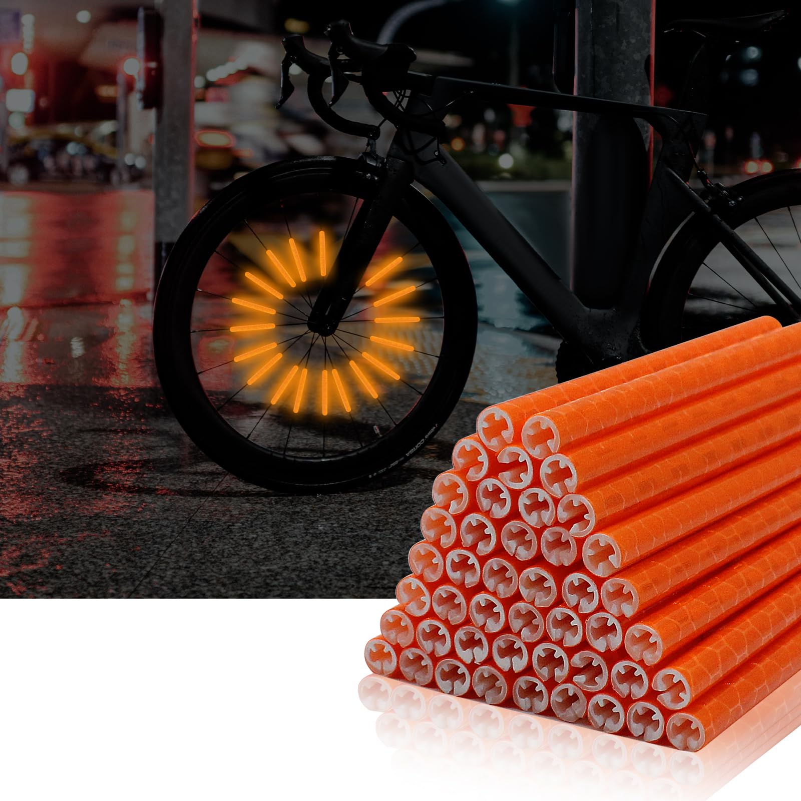 6 Sets/72Pcs Bicycle Spoke Reflector Bike Spoke Skins Wraps, Wheel ...